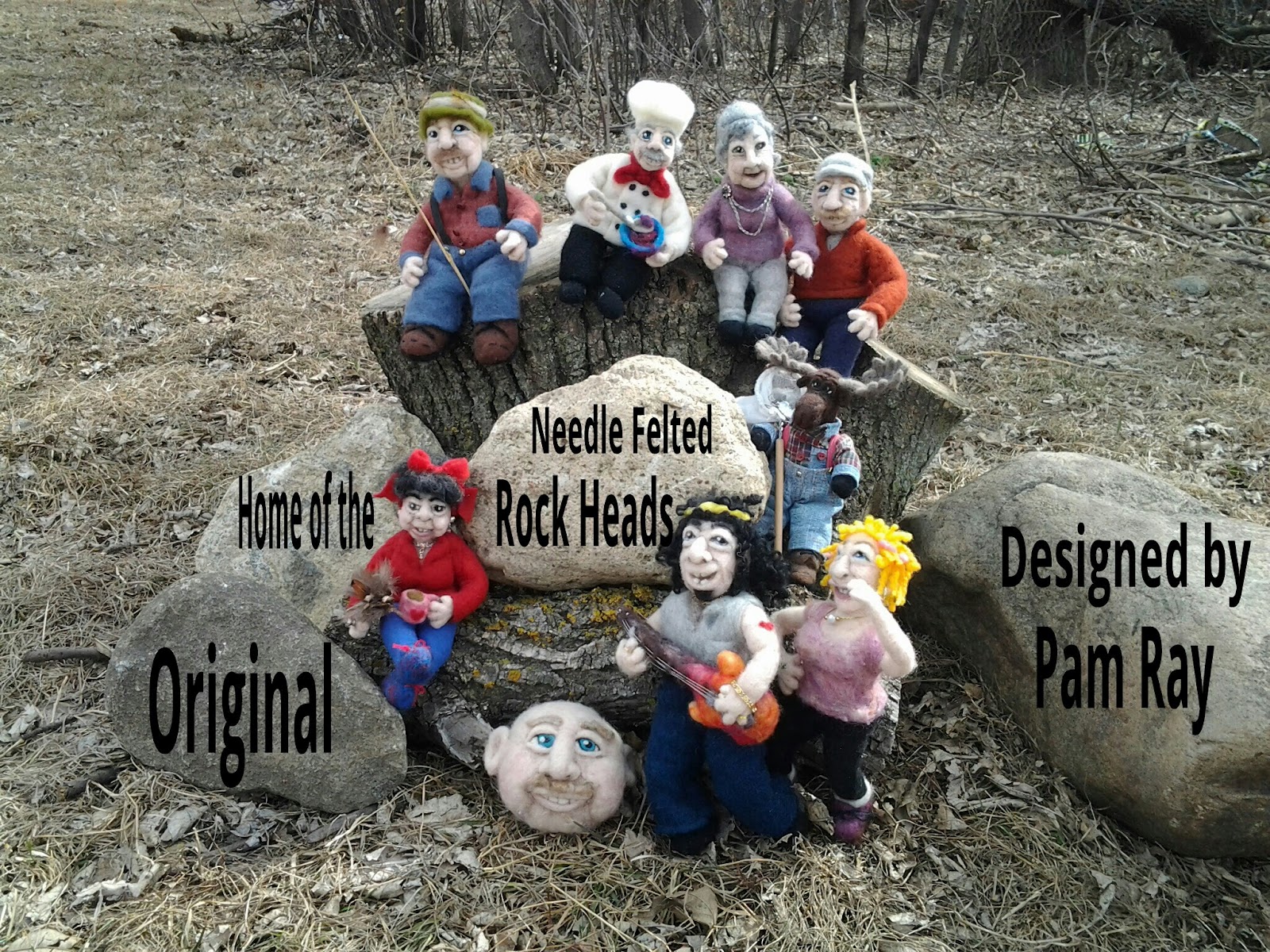 Original Minnesota Rock Heads (Wool Sculptures)